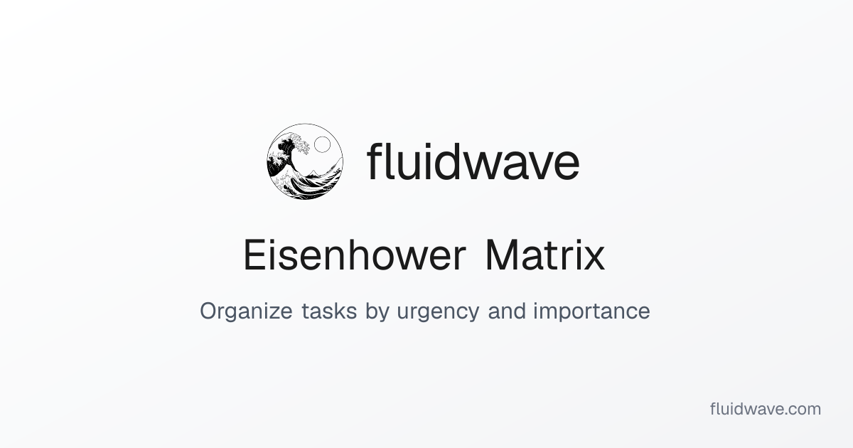 Task Prioritization Matrix | Eisenhower Matrix Tool | Fluidwave Tools