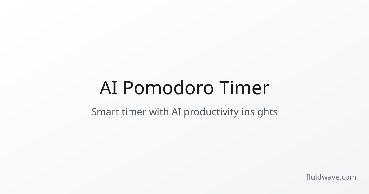 AI Pomodoro Timer | Smart Focus Timer with Productivity Insights ...